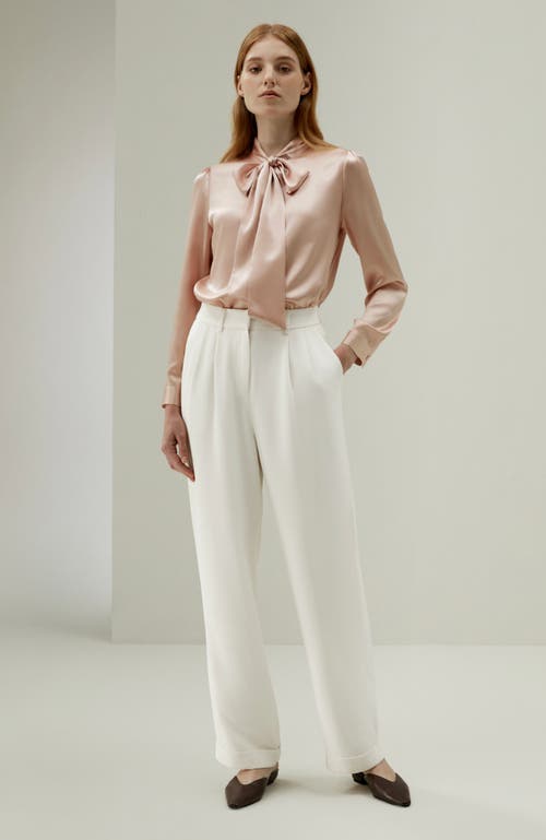 LILYSILK Lilysilk Bow-Tie Neck Silk Blouse